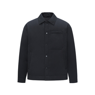 BONI/堡尼秋冬新品商务保暖翻领外套净色休闲短款羽绒服TEU80081B
