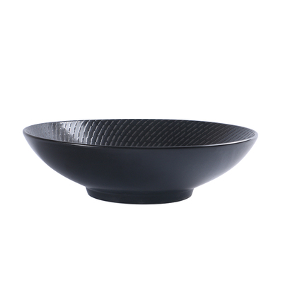 黑色磨砂汤盘陶瓷日式餐具