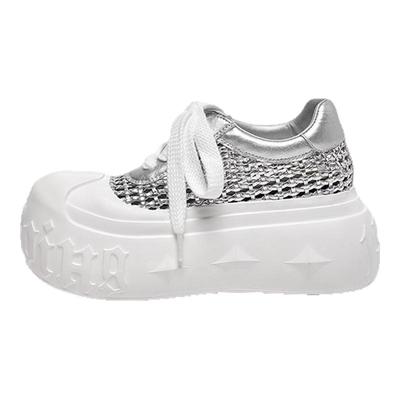 LeeCooper休闲鞋女鞋2026春季新款厚底增高镂空透气运动鞋面包鞋