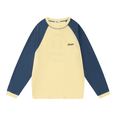 BEASTER鬼脸撞色插肩袖T恤