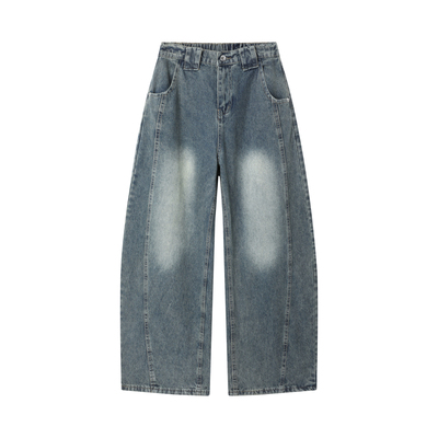 GKKRT美式复古宽松阔腿牛仔裤