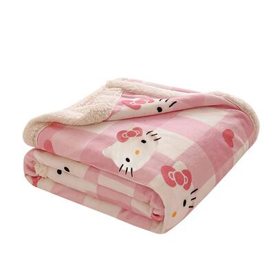 少女kt猫羊羔绒毛毯牛奶绒盖毯