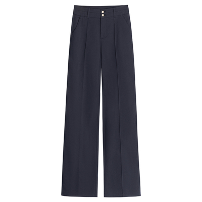 极简风高腰阔腿裤女休闲直筒长裤