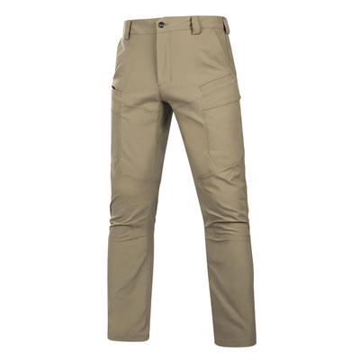 自由兵峰越格子布弹力工装休闲裤