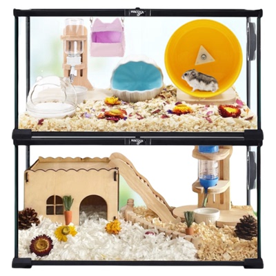 新派宠物wacool玩酷玻璃仓鼠笼子