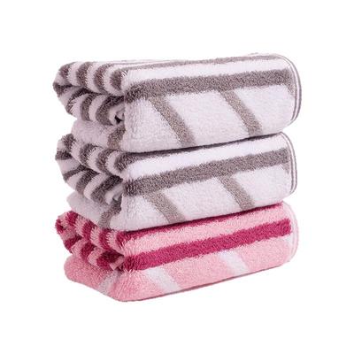 LOFTEX/亚光纯棉清新条纹毛巾3条装柔软吸水洗脸巾情侣毛巾