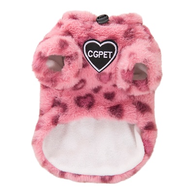 猫咪衣服秋冬爱心豹纹可爱防掉毛