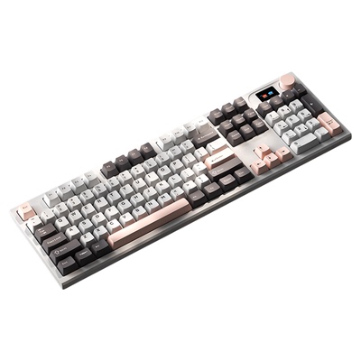 狼途LT104三模机械键盘无线蓝牙办公游戏电竞客制化黑莓侧刻键帽