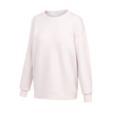 凡圣瑜伽服简约基础休闲运动宽松显瘦圆领保暖中长款卫衣F14886