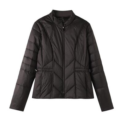 CHESONSE黑色鹅绒修身短款羽绒服