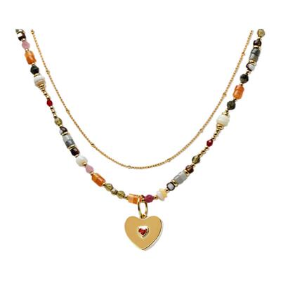 LAZYCIRCLES爱心天然石套组项链
