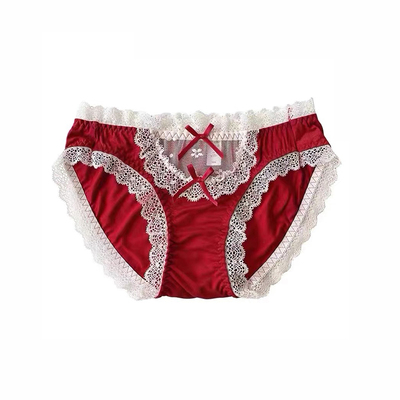 少女莫代尔蕾丝花边蝴蝶结内裤女纯欲性感低腰透气三角裤夏季薄款