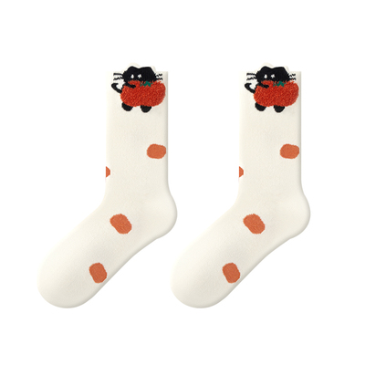 JKN羊毛袜子女中筒袜秋冬季