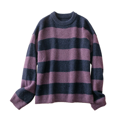 蛮文 稀贵100%牦牛绒 高颜值配色+高保暖宽松慵懒圆领毛衣女59161