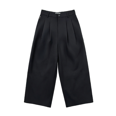 休闲西裤女直筒深灰时尚垂感