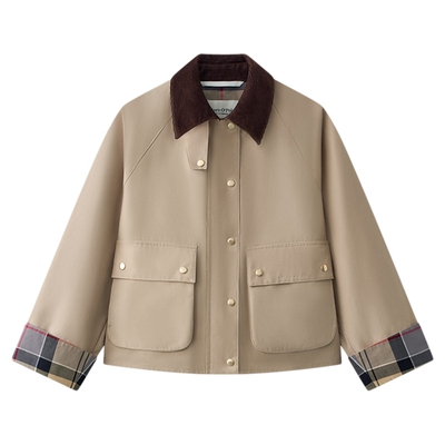 Marc O'Polo/MOP秋季新款好看复古撞色翻领贴袋装饰风衣夹克女士