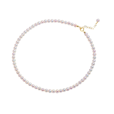 法式复古天然极光淡水珍珠项链