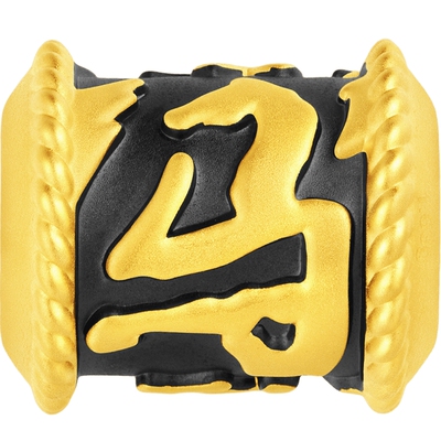 周大福马年黄金吊坠转运珠配绳男