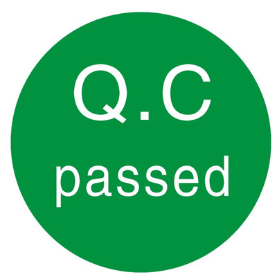 通用型15MM圆形绿色QC不干胶标贴/检验标签/QC PASSED贴纸 (现货)