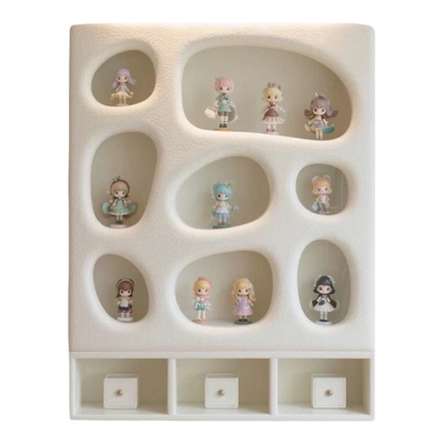 金盛达奶油白洞穴式手办收纳柜