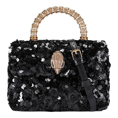 Kurt Geiger 直邮代购 亮片网布大水钻鹰头链条翻盖女包 26春夏