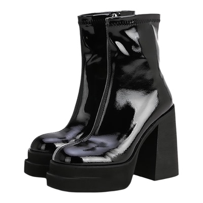 精选小羊纹欧美街头时尚瘦瘦靴