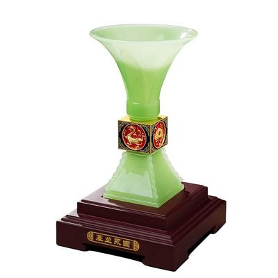 聚善缘琉璃玉酒杯樽高档开业摆件