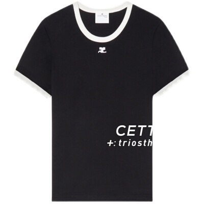 【SALE】CETTCE 现货 Courreges 经典logo短袖24新款皮扣T恤