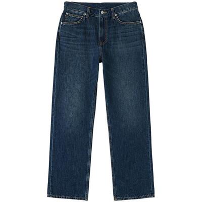 【张凌赫代言】Lee商场同款26春夏新品753舒适直筒牛仔裤深蓝色男