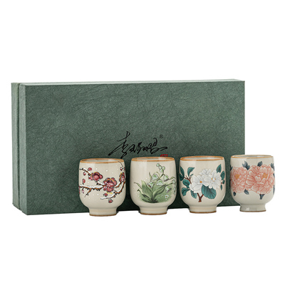 猪油冻白汝窑四季品茗杯伴手礼