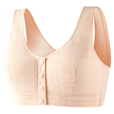 妈妈内衣文胸中年妇女妈妈款女中老年人专用前扣式无钢圈纯棉舒适