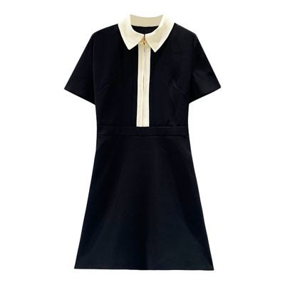 法式连衣裙百搭收腰显瘦