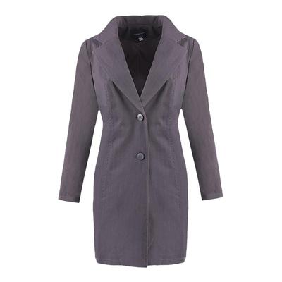 靓诺中长款西装领风衣外套修身