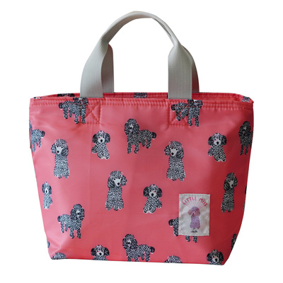 贵宾犬泰迪图案便当包保温饭盒袋