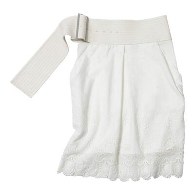 25春夏皮质腰带拼接半裙设计师