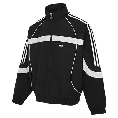 adidas阿迪达斯三叶草春新年款复古拉链运动夹克外套短棉服JN3796