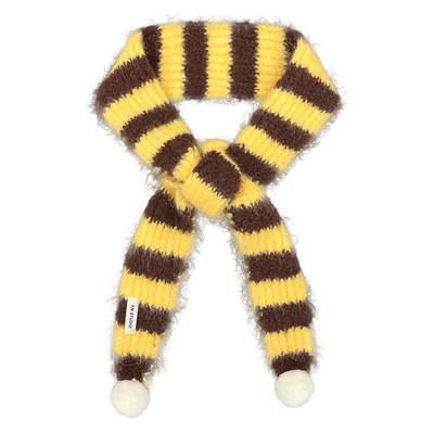 时尚多巴胺撞色条纹针织细围巾