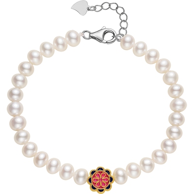 柔盼串珠潮宏基足银女