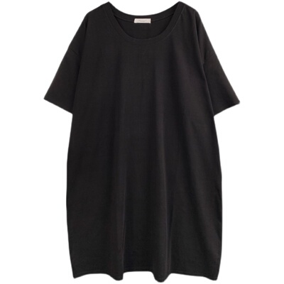 大圆领过膝慵懒风纯棉内搭t恤