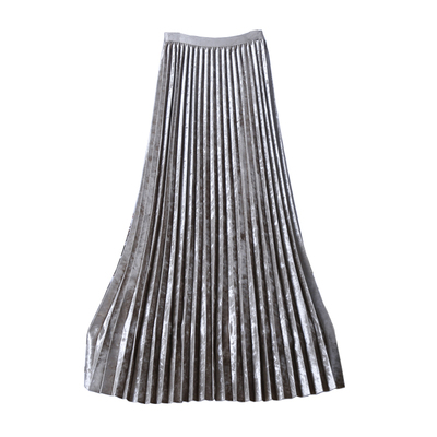 不起静电丝绒加厚百褶半身裙长裙