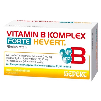 德国Hevert菲德维生素B族疲劳乏力食欲退减100粒德国进口
