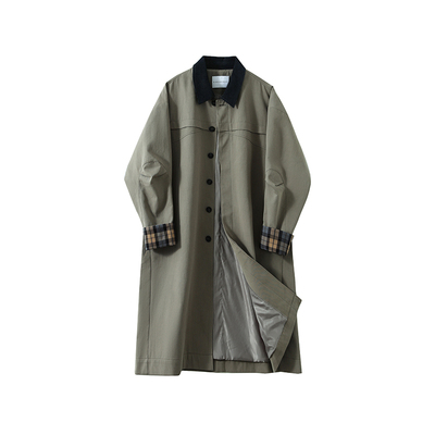 SINGLEMOMENT翻领长款通勤风衣