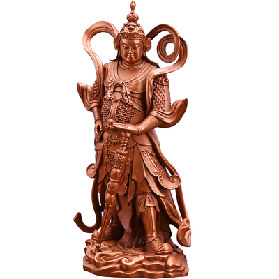 紫铜韦陀菩萨佛像伽蓝韦驮护法佛像铜像家用客厅供奉寺庙佛堂摆件