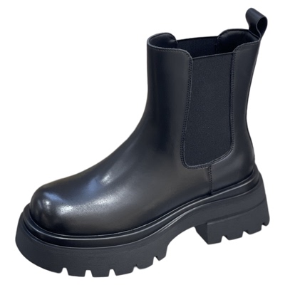 小个子增高厚底套筒切尔西烟筒靴