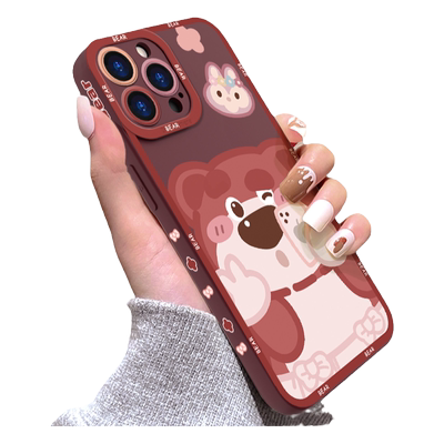 苹果14手机壳猫眼G0161戳脸熊熊