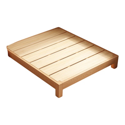 榉木实木无床头排骨架榻榻米床