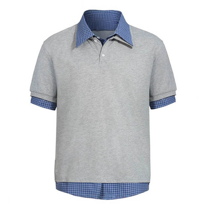 RBM拼接假两件POLO短袖衬衫t恤