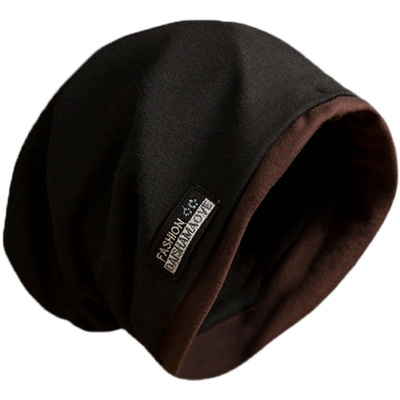 黑色加厚帽子男大头围秋冬潮堆堆帽针织帽男包头毛线帽保暖冷帽男