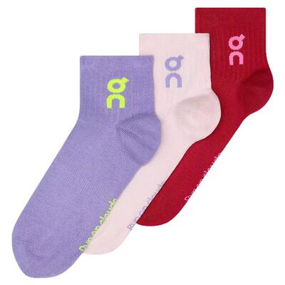 On/昂跑运动袜男袜女袜中筒袜子3双装透气防臭袜子训练袜美国直邮