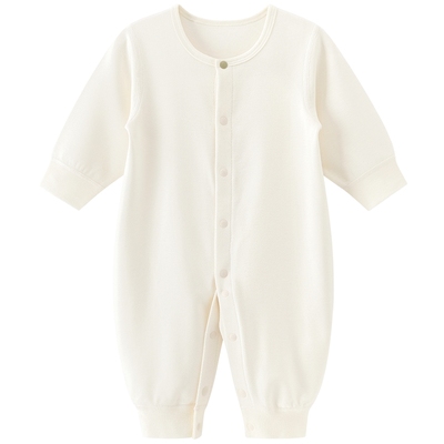 婴幼儿兔绒蚕丝长袖连体衣冬季